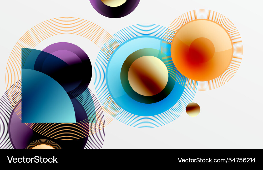 Abstract composition of overlapping circles with Vector Image