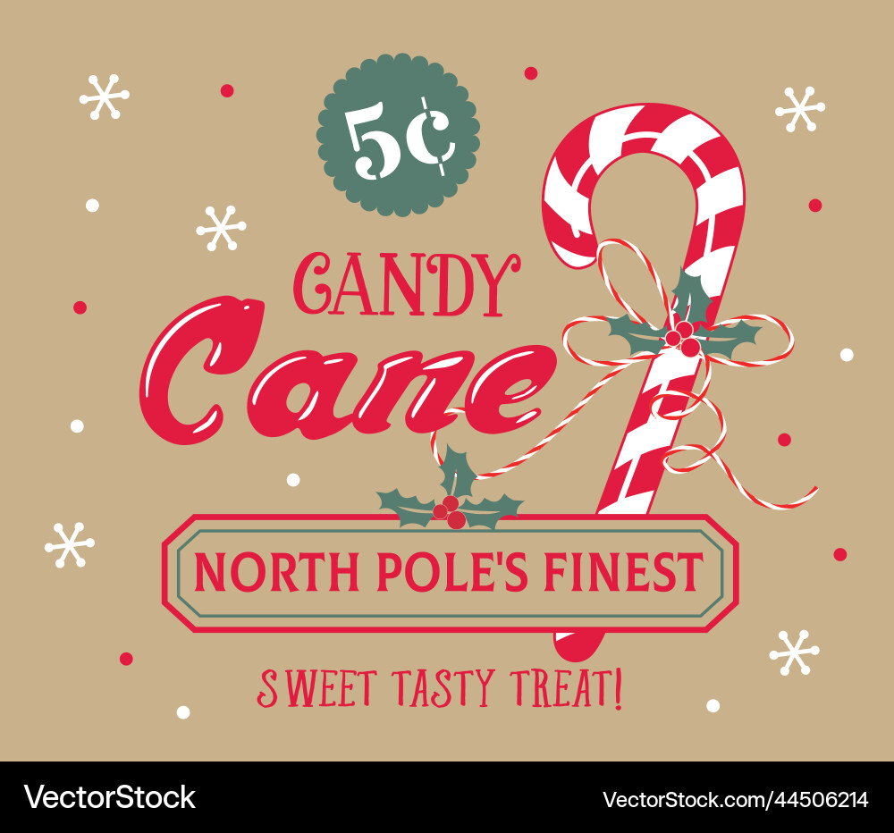 Christmas vintage candy cane pattern Royalty Free Vector