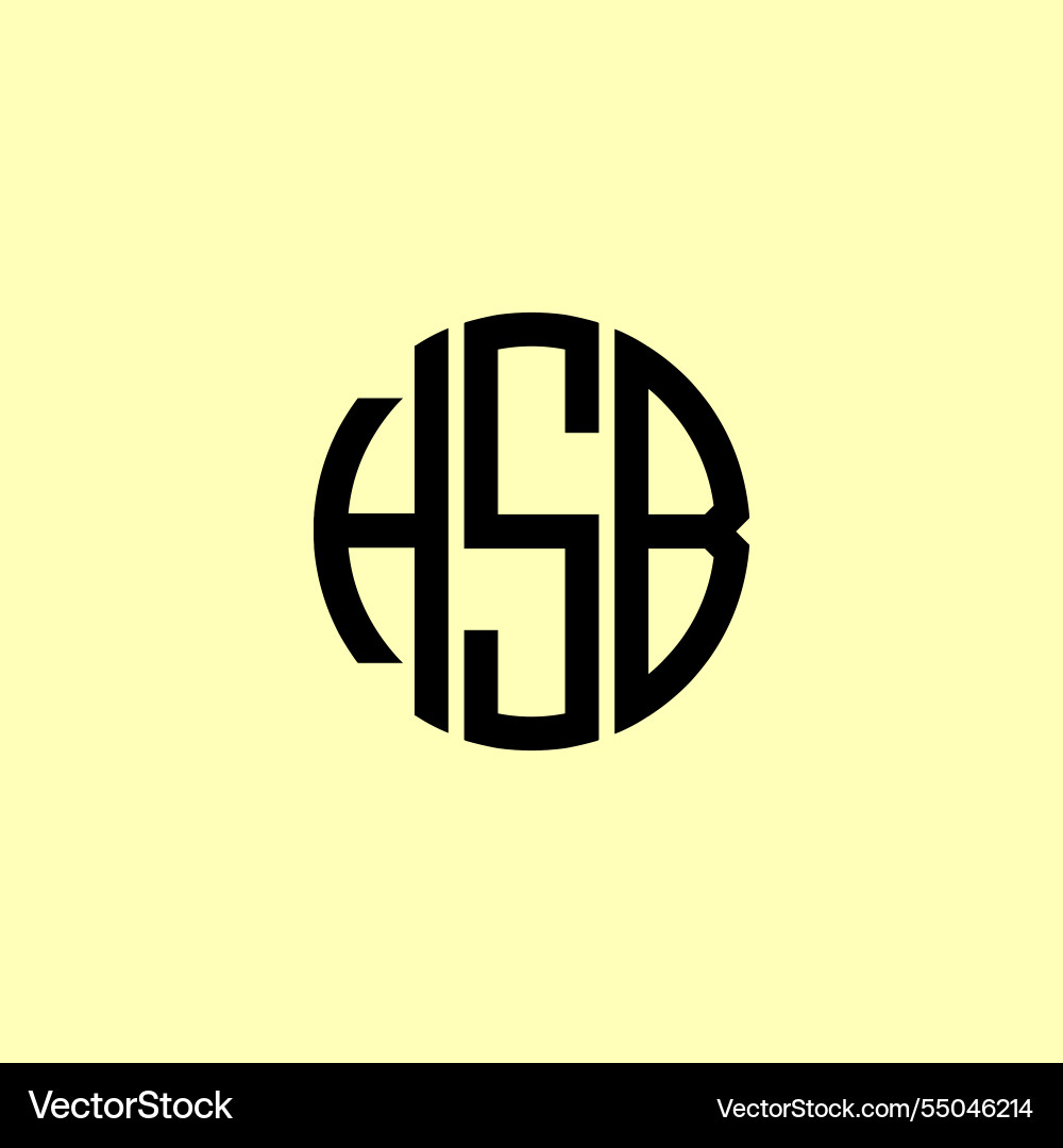 Creative rounded initial letters hsb logo Vector Image