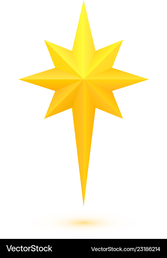 Golden Star of Bethlehem Royalty Free Vector Image
