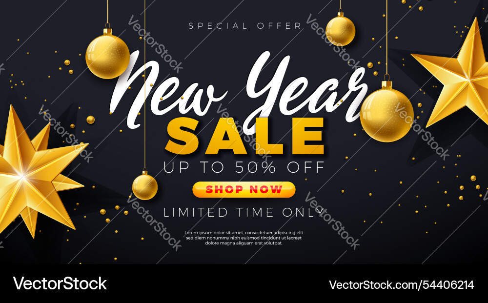 Happy new year sale 2025 design with typography Vector Image