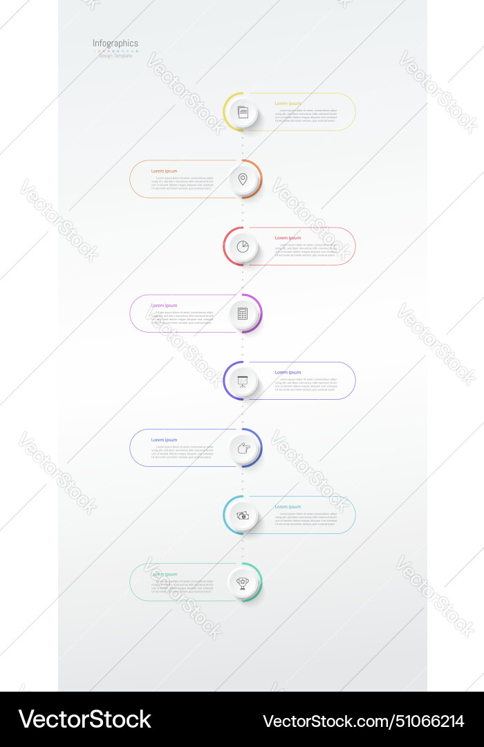 Infographic 8 options design elements Royalty Free Vector