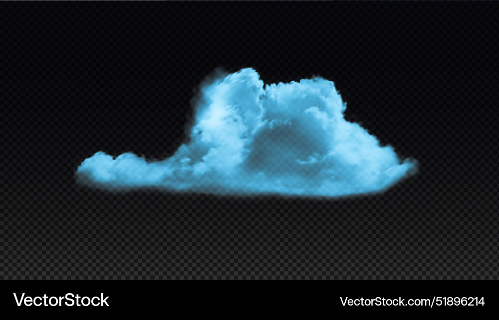 Magic smoke or blue fog cloud realistic Royalty Free Vector