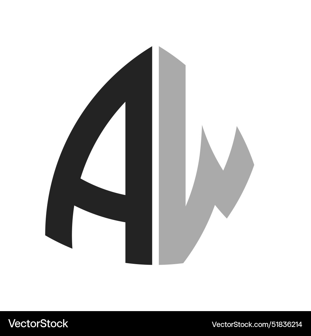 Modern creative aw logo design letter icon Vector Image