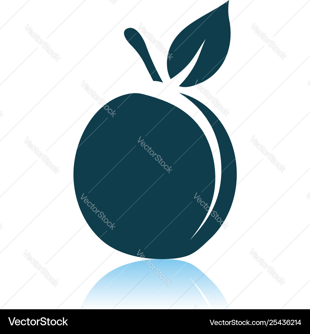 Peach icon on gray background Royalty Free Vector Image