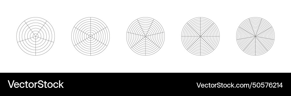 Pentagon and hexagon chart for 5 point radar Vector Image