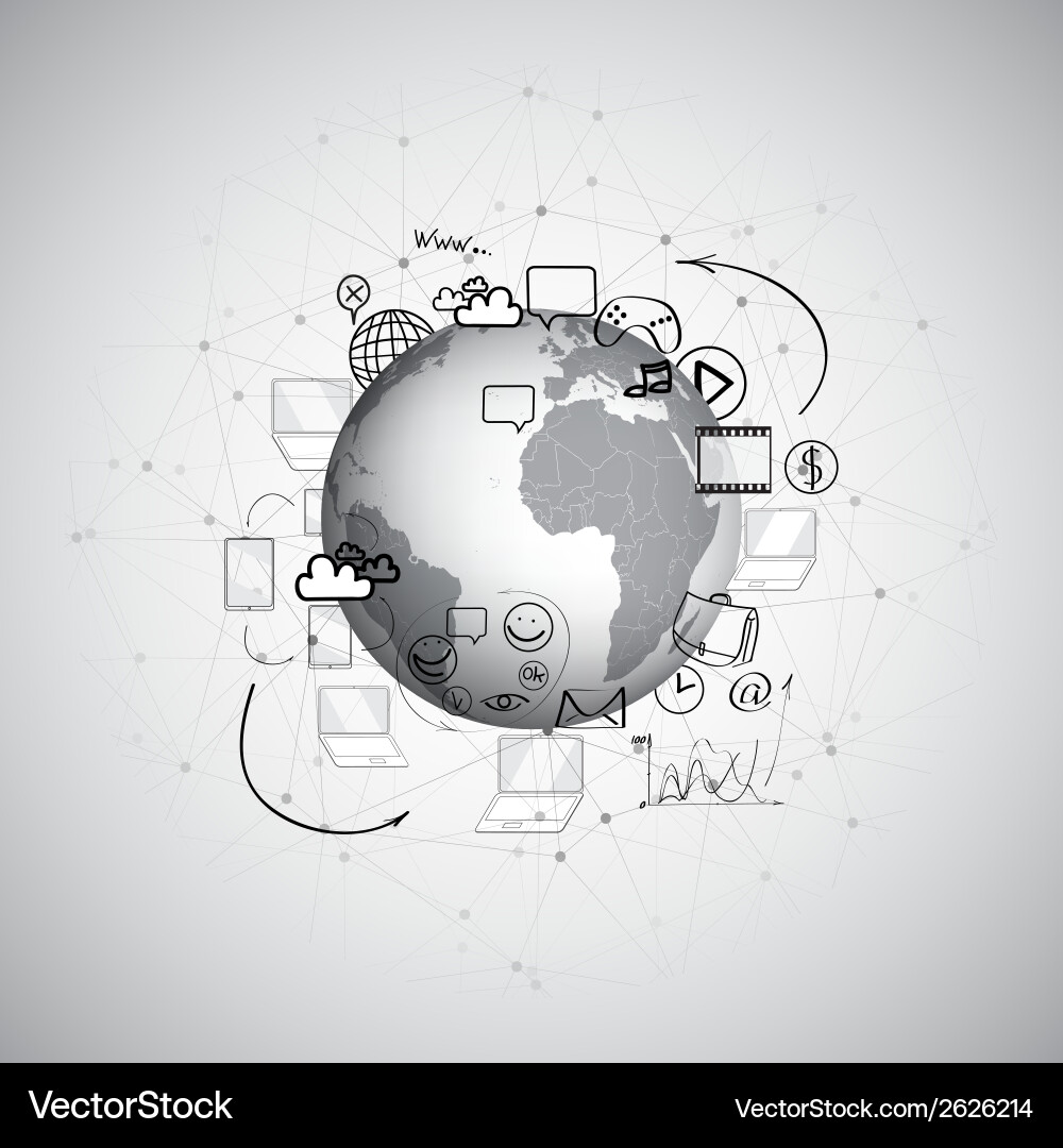 Set of doodle design concepts for cooperation Vector Image