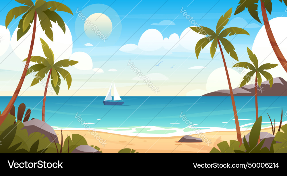 Summer beach Royalty Free Vector Image - VectorStock