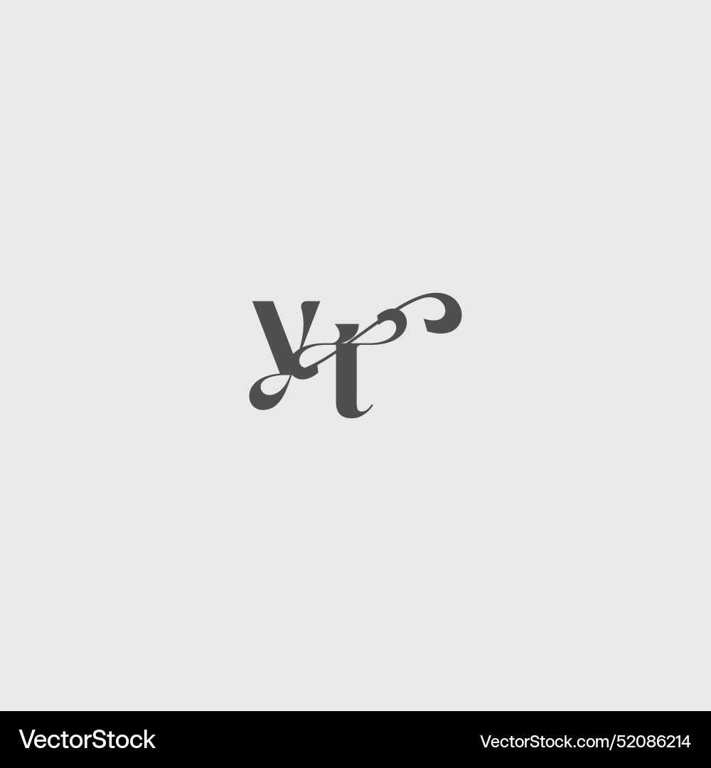Yt letter simple and minimalism classy black Vector Image