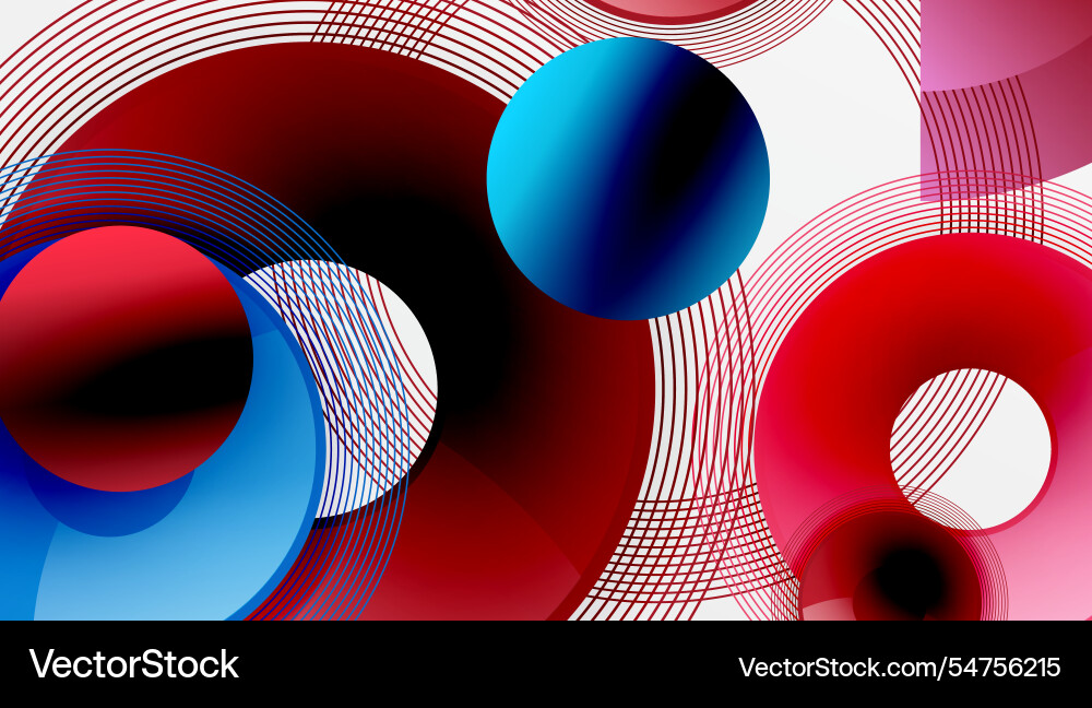 Abstract Composition Of Overlapping Circles With Vector Image