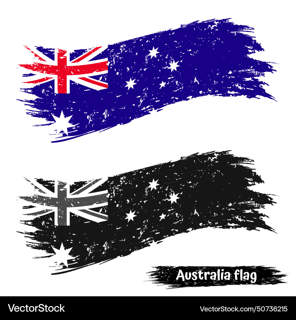 Australia flag grunge effect or brush stroke Vector Image