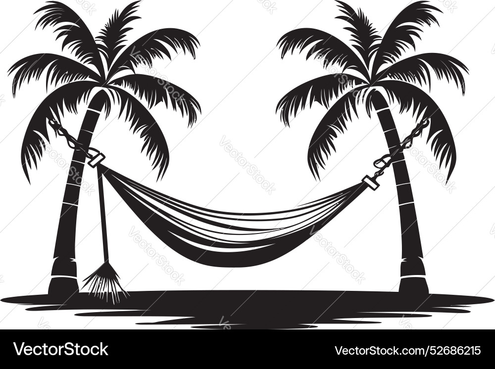 Coco cove comfort hammock strung between palm Vector Image