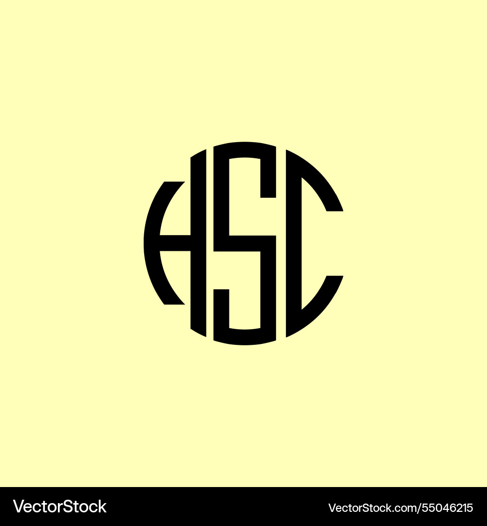 Creative rounded initial letters hsc logo Vector Image