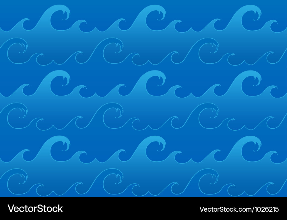 Ocean Wave Pattern - Blue Royalty Free Vector Image