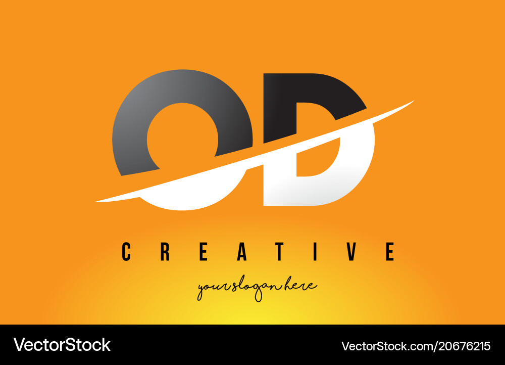 Od o d letter modern logo design with yellow Vector Image