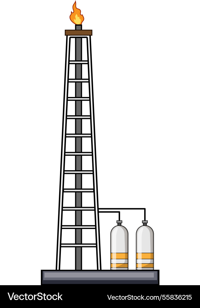 Petroleum oil rig cartoon Royalty Free Vector Image