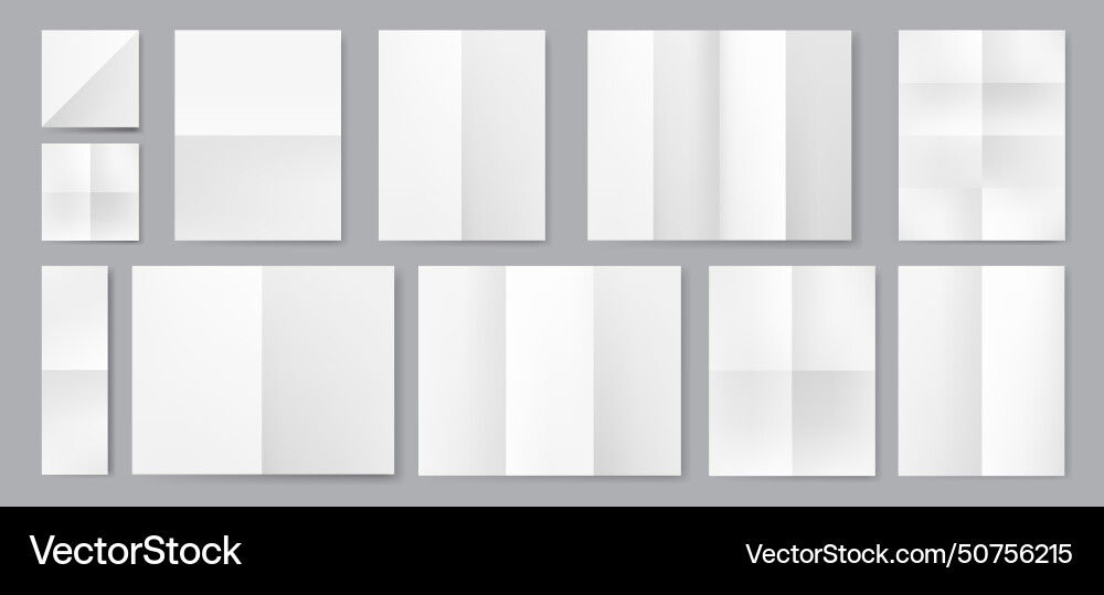 Realistic empty paper with folded effect Vector Image