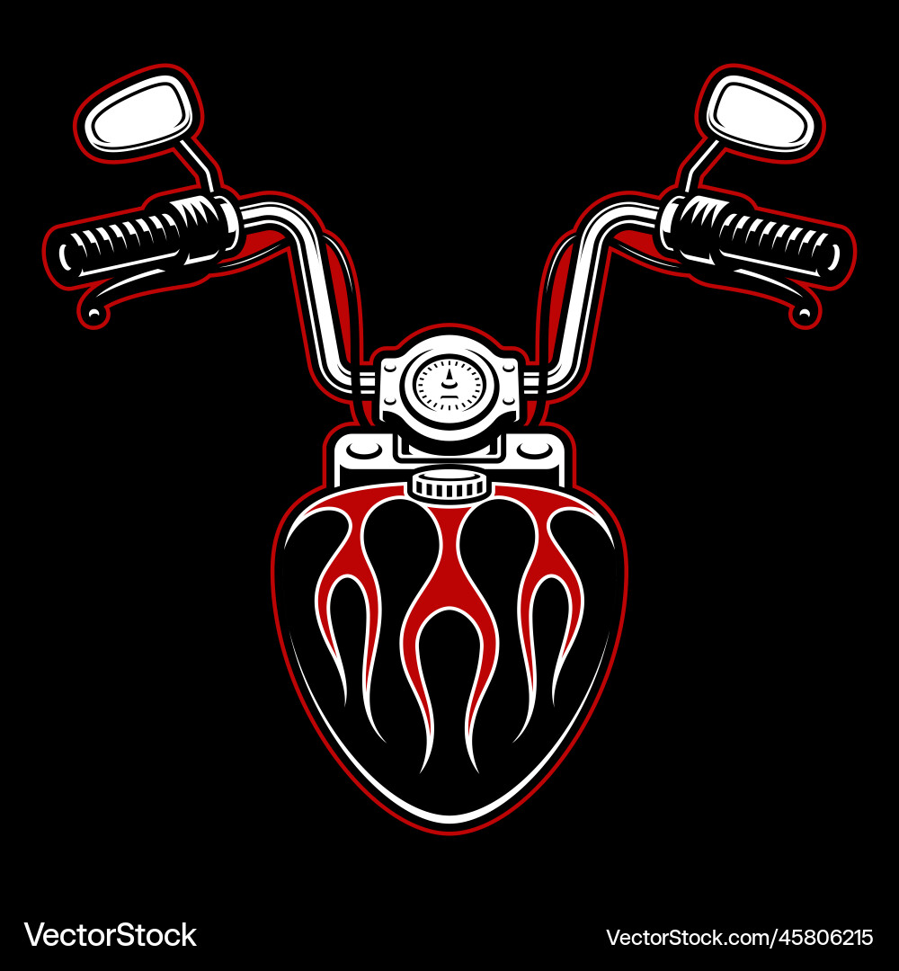 Retro Motorcycle Handlebar Art Royalty Free Vector Image
