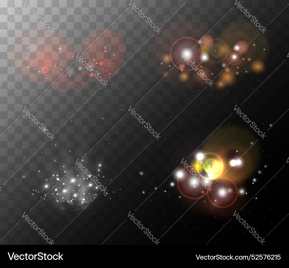 Set of light effects collection bright Royalty Free Vector