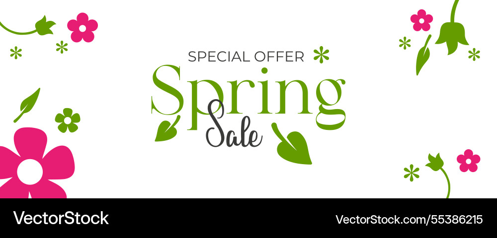 Spring sale set springtime season special offer Vector Image