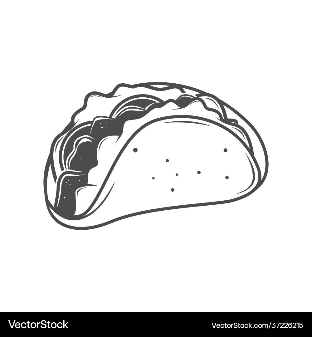 Taco icon line art Royalty Free Vector Image - VectorStock