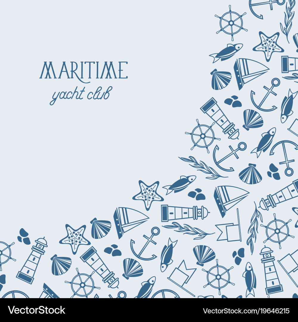 Vintage maritime design background Royalty Free Vector Image