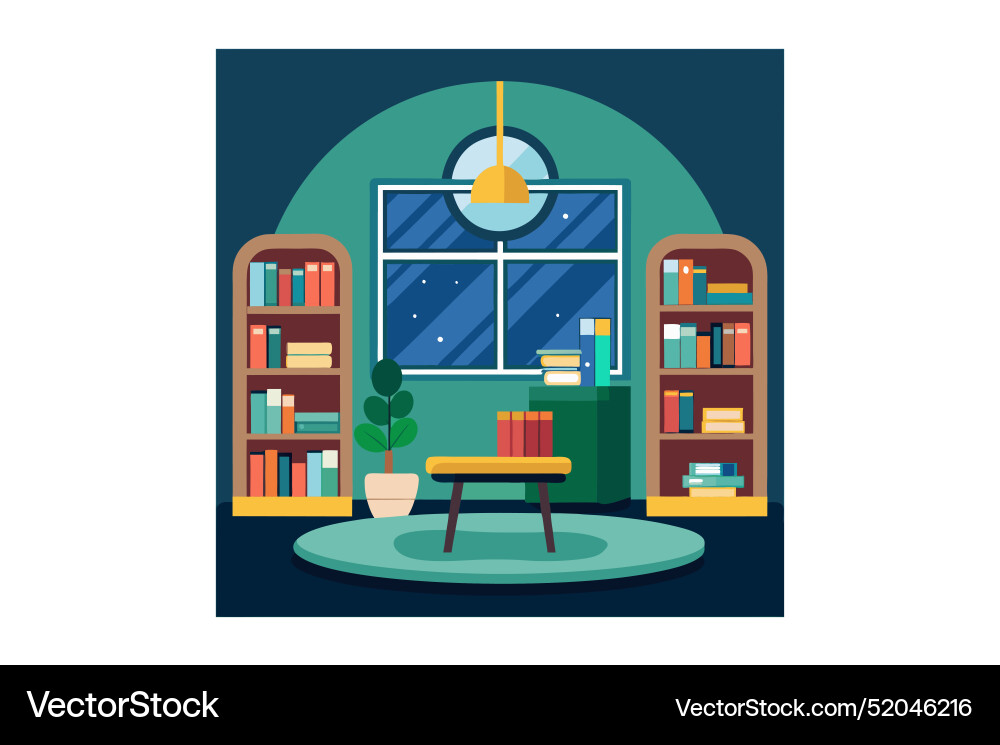Download high-quality reading room Royalty Free Vector Image