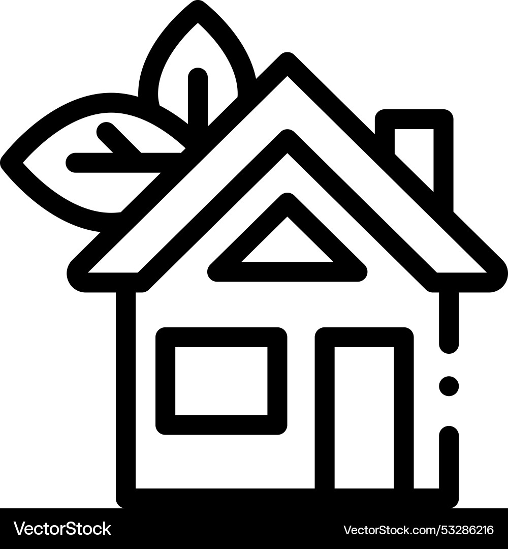 Eco home icon thin linear style design isolated Vector Image