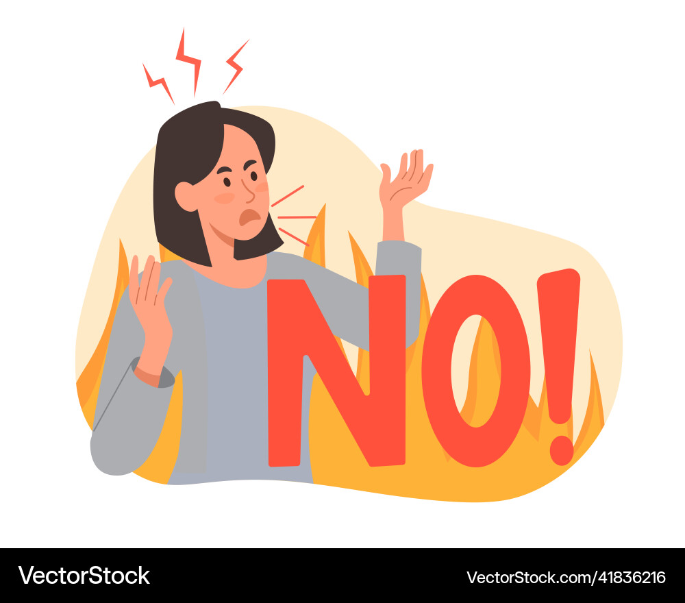 Furious Woman - Anger Expression Royalty Free Vector Image