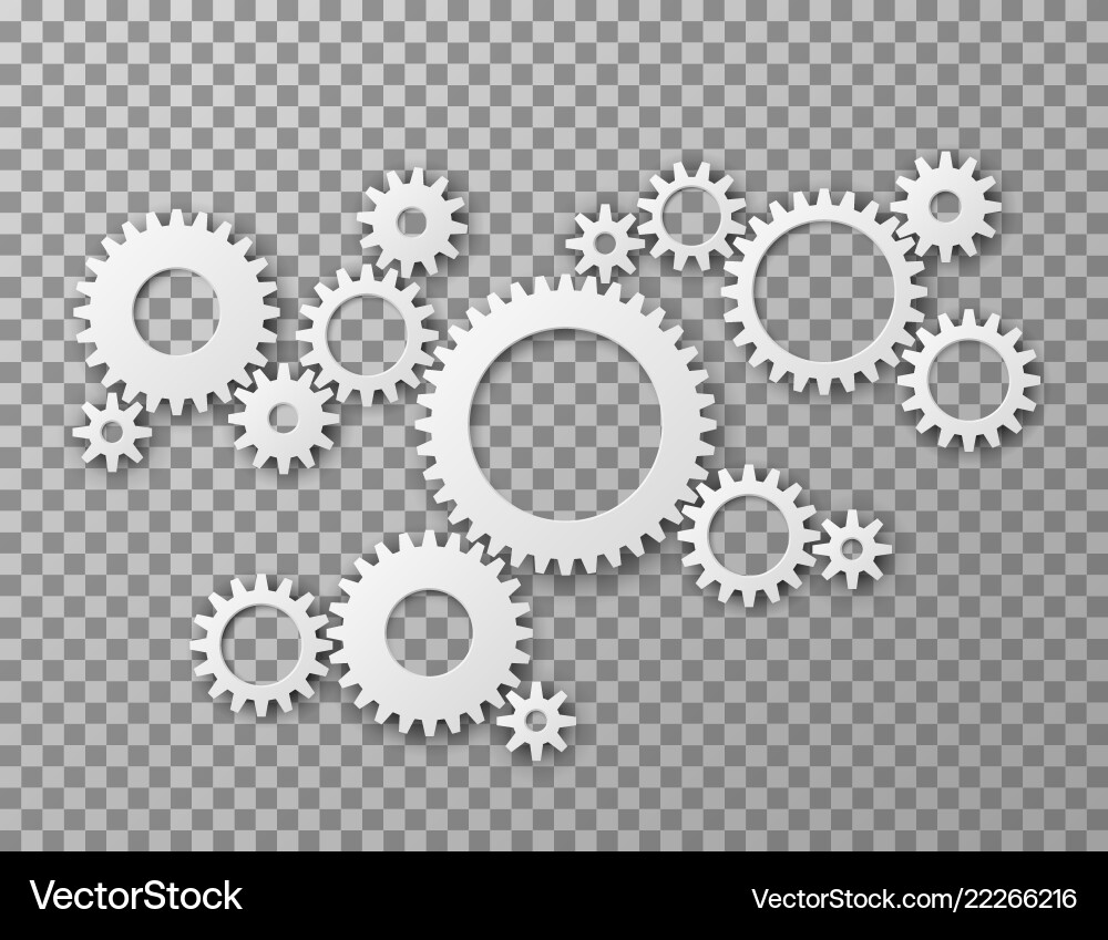Gears background cogwheels gearing isolated Vector Image