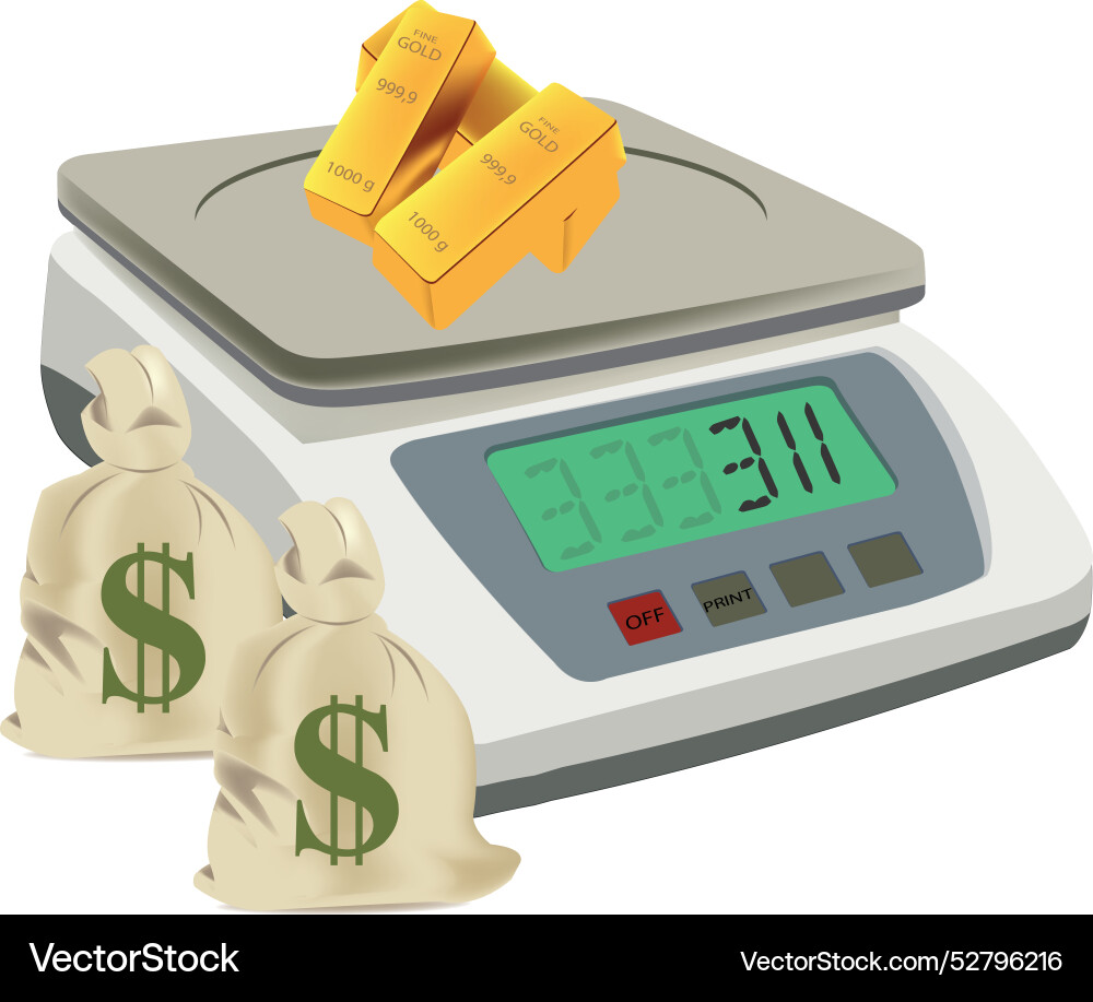 Kitchen electronic scale with the numeric led Vector Image
