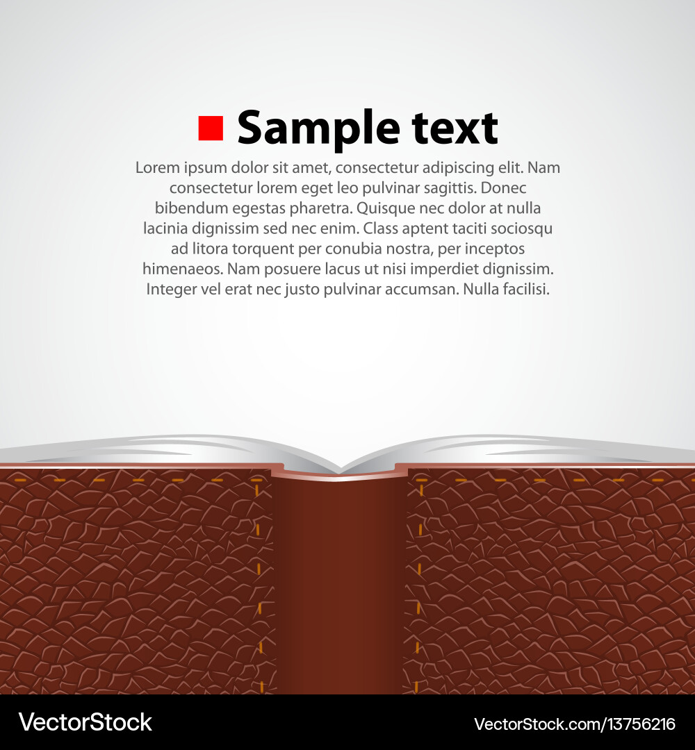 Open leather book background Royalty Free Vector Image