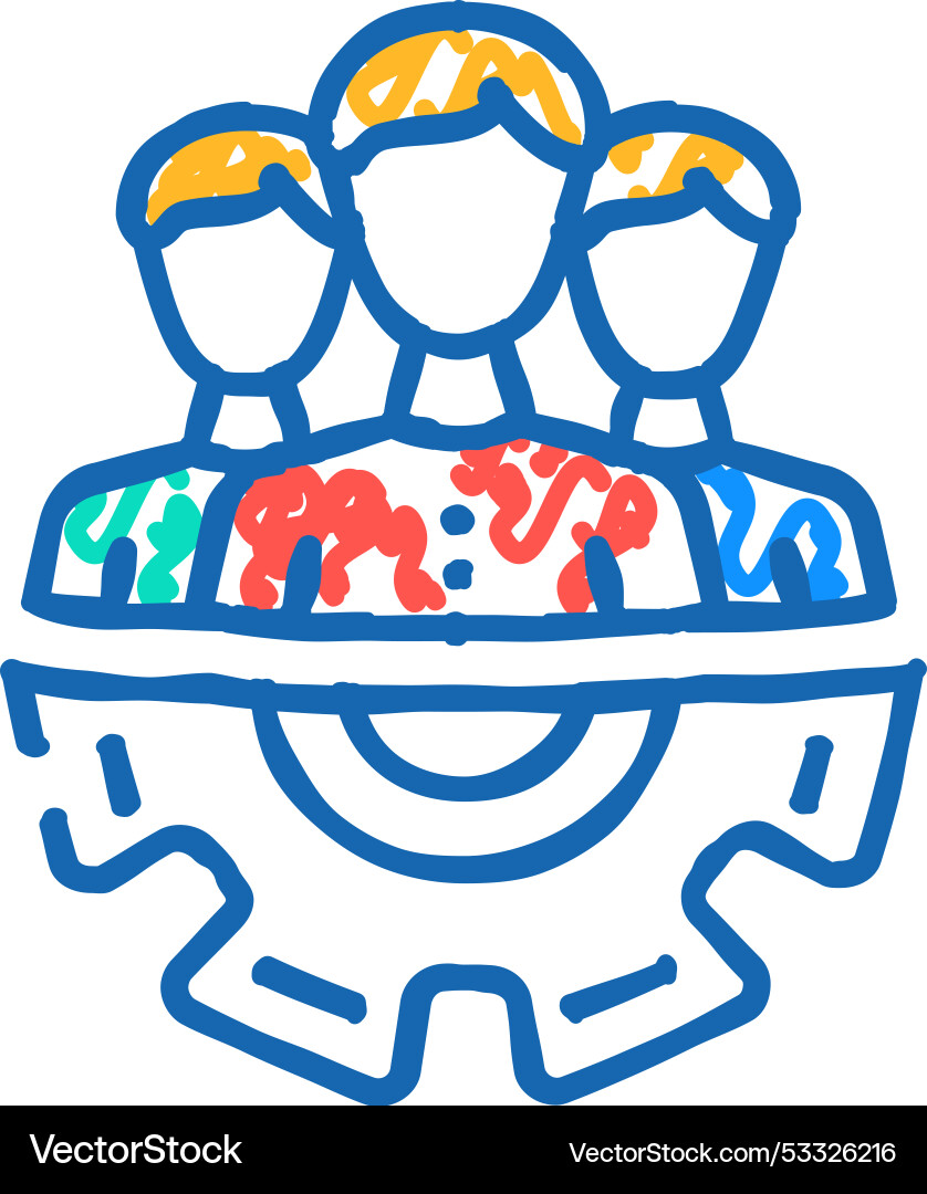 Workforce planning business process icon doodle Vector Image