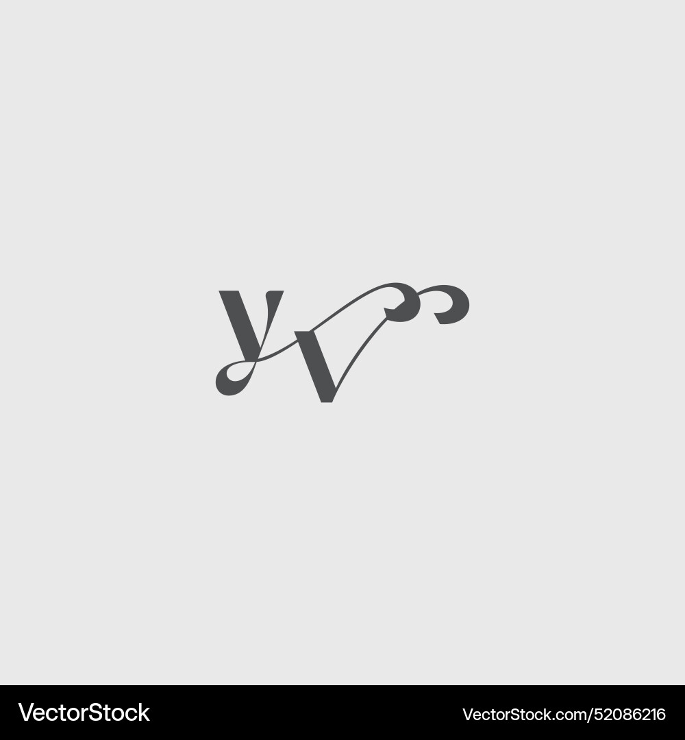 Yv letter simple and minimalism classy black Vector Image
