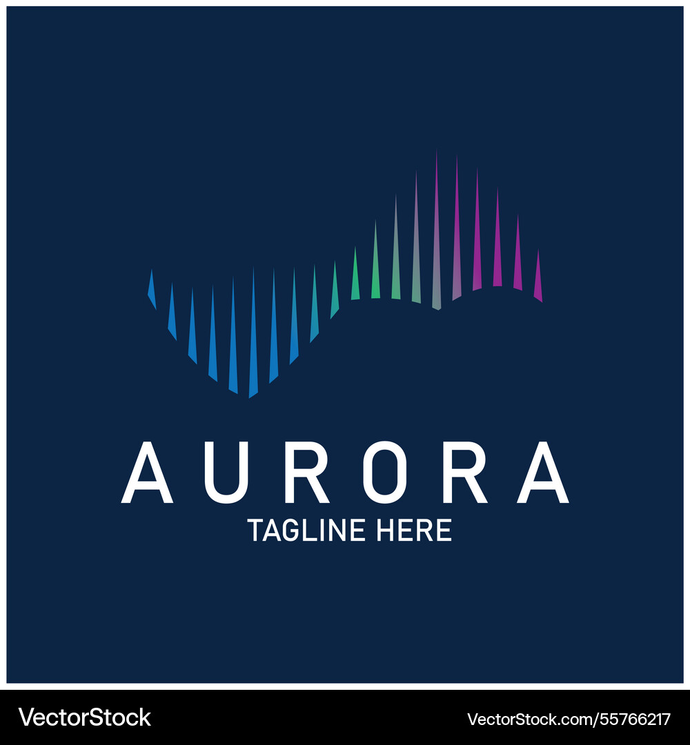 Aurora logo light sky astronomy design Royalty Free Vector