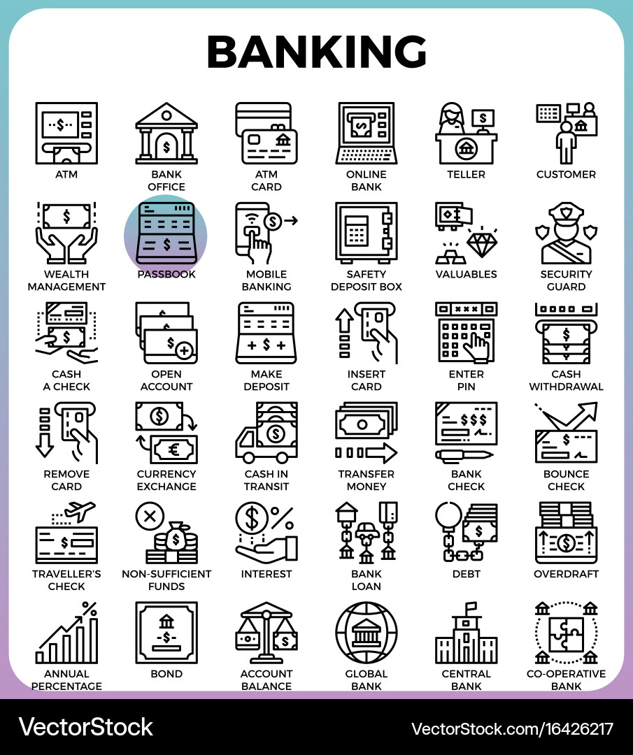 Banking concept icons Royalty Free Vector Image