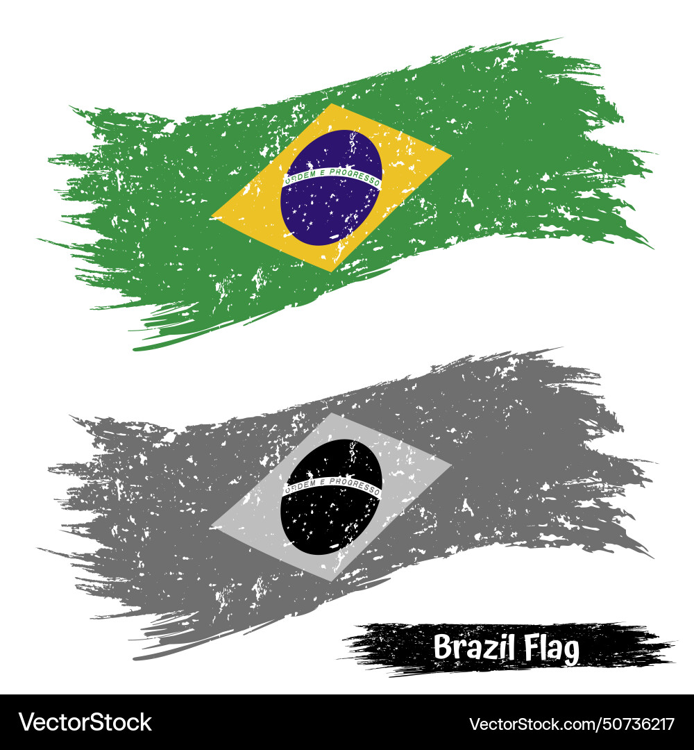 Brazil flag grunge effect or brush stroke Vector Image