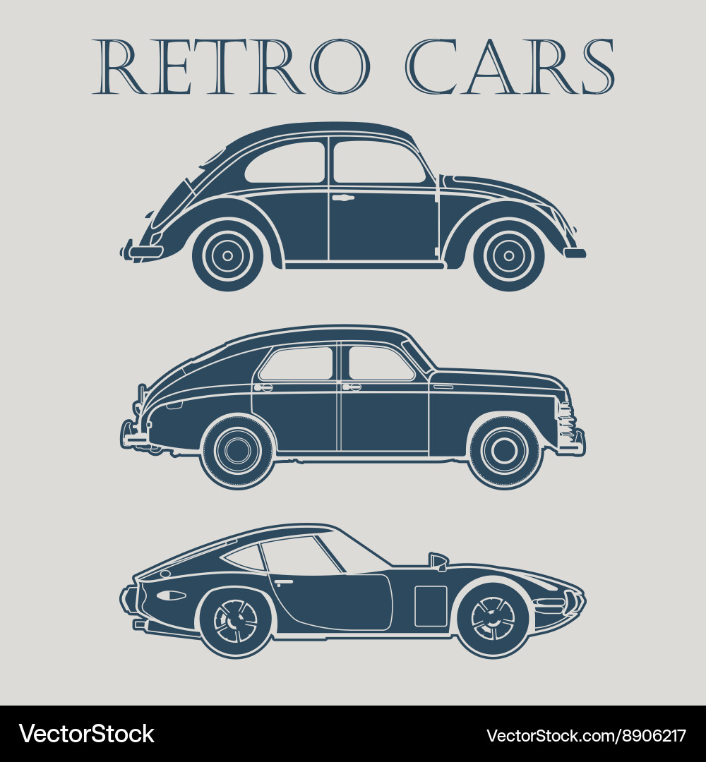 Car retro 50s 60s 70s poster Royalty Free Vector Image