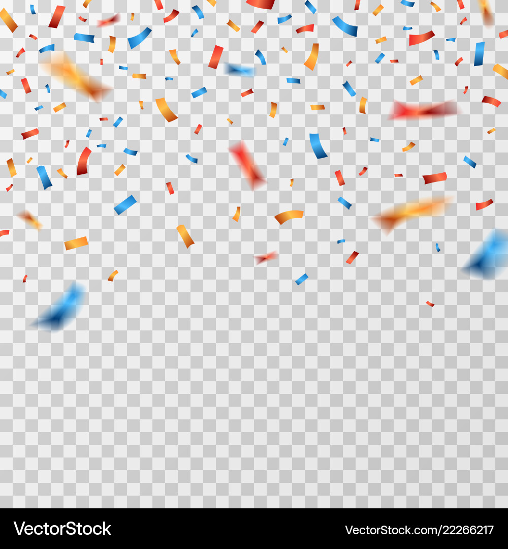 Color confetti falling ribbons isolated Royalty Free Vector