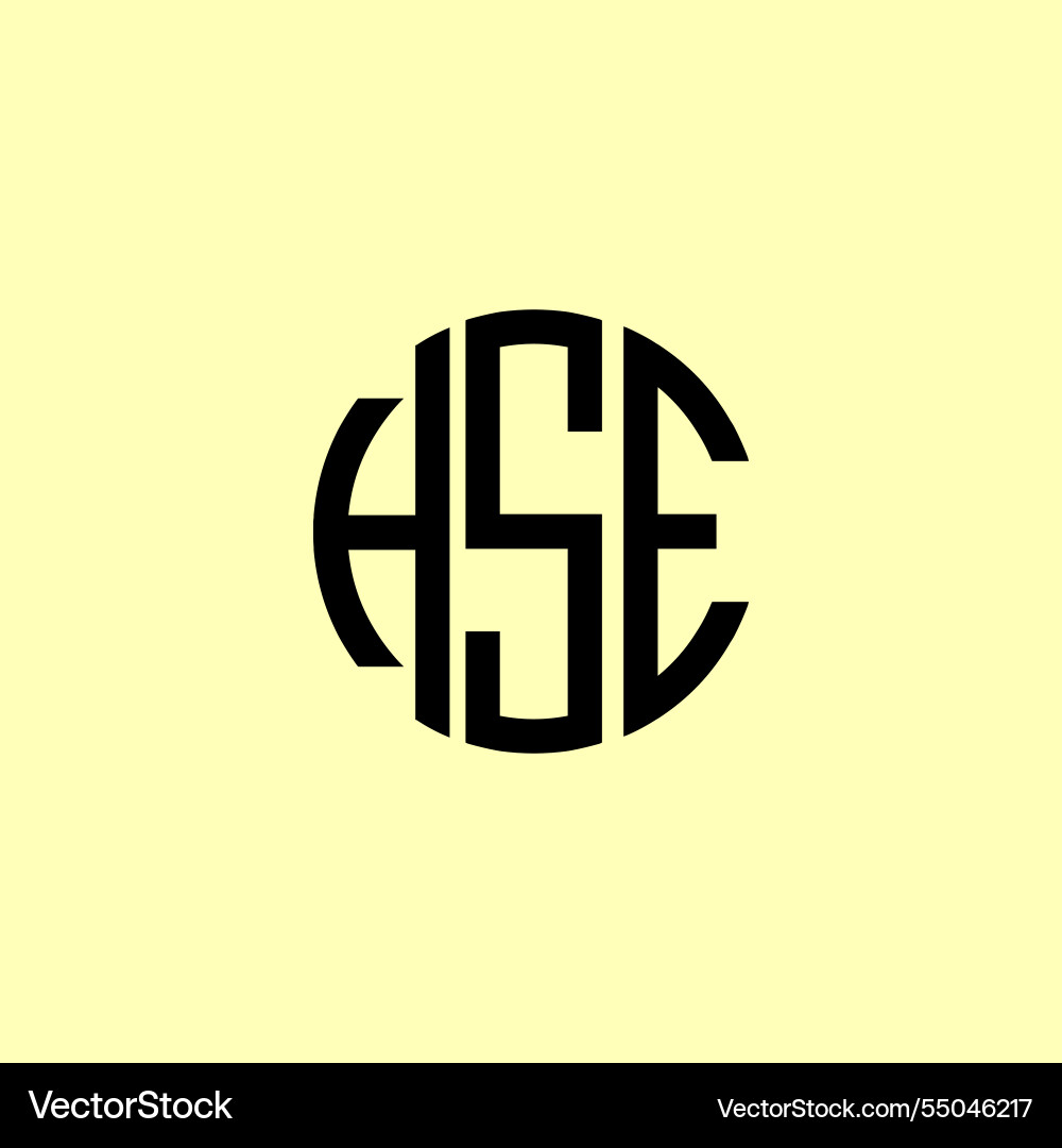 Creative rounded initial letters hse logo Vector Image