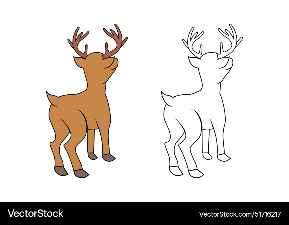 Deer cartoon character design Royalty Free Vector Image