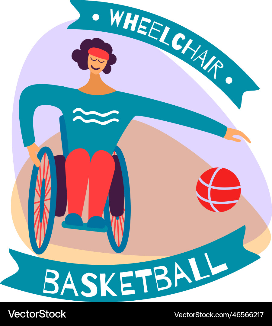 Disabled people sport emblem Royalty Free Vector Image