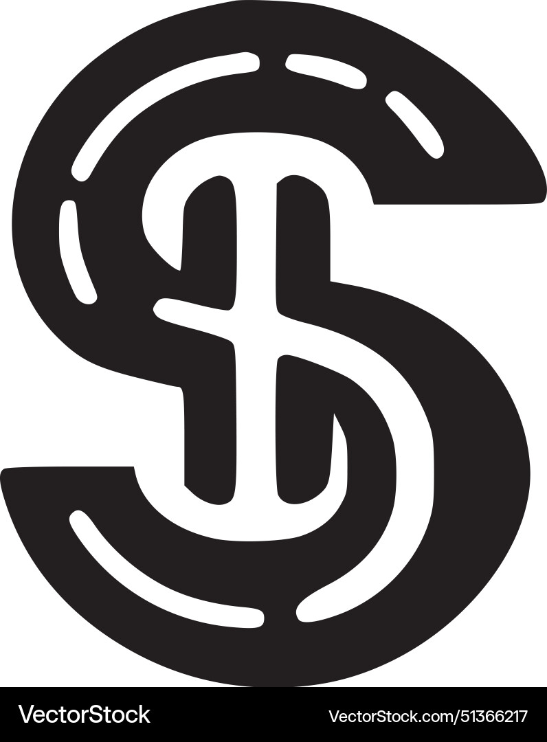 Dollar - black and white isolated icon Royalty Free Vector