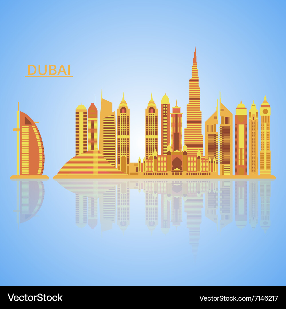 Dubai city Royalty Free Vector Image - VectorStock