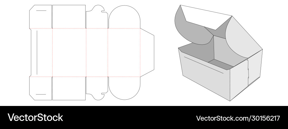 Folded packaging box die cut template design Vector Image