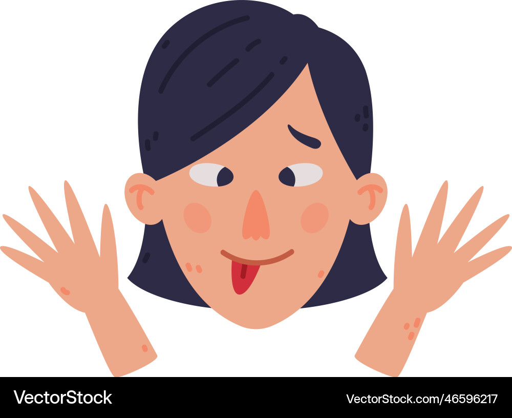 Foolish Woman Face Expression Royalty Free Vector Image