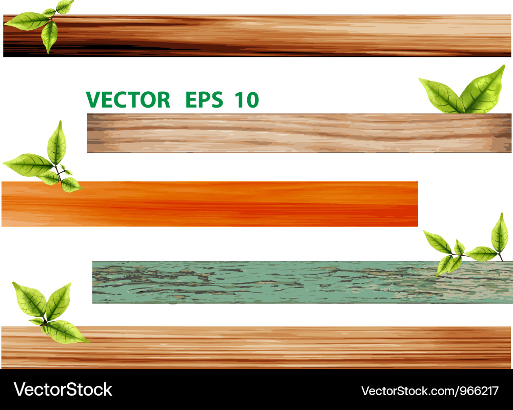 Green leaves with wood Royalty Free Vector Image