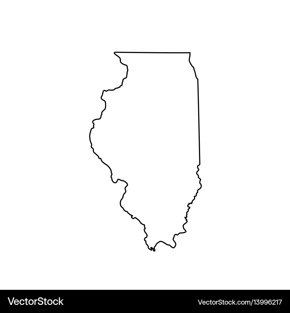 Map of the us state illinois Royalty Free Vector Image