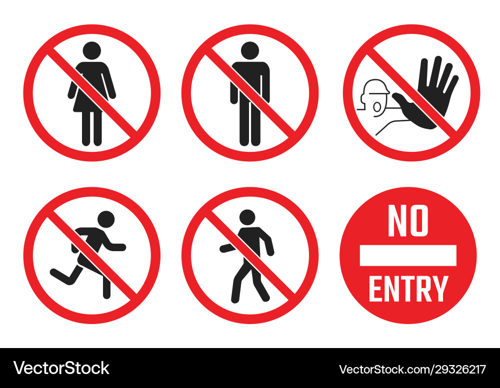 No entry icon set people sign men Royalty Free Vector Image