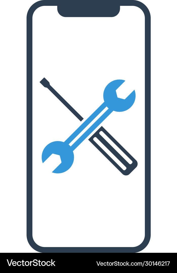 Phone mobile repair logo smartphone and tools Vector Image